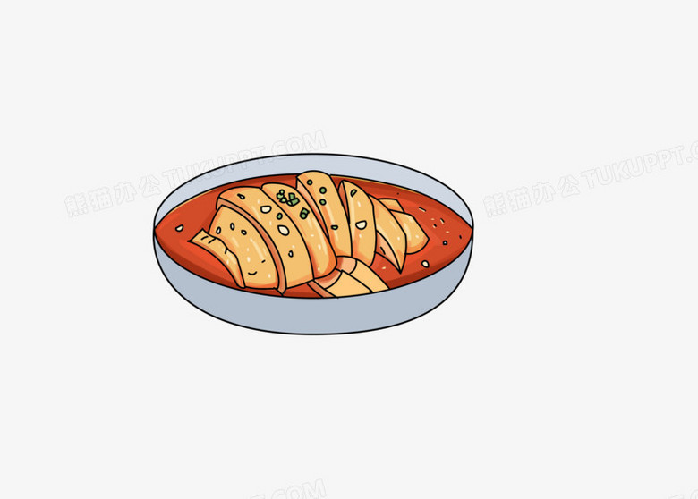 卡通美味美食三杯鸡口水鸡家常菜手绘元素PNG图片素材下载 手绘PNG 熊猫办公