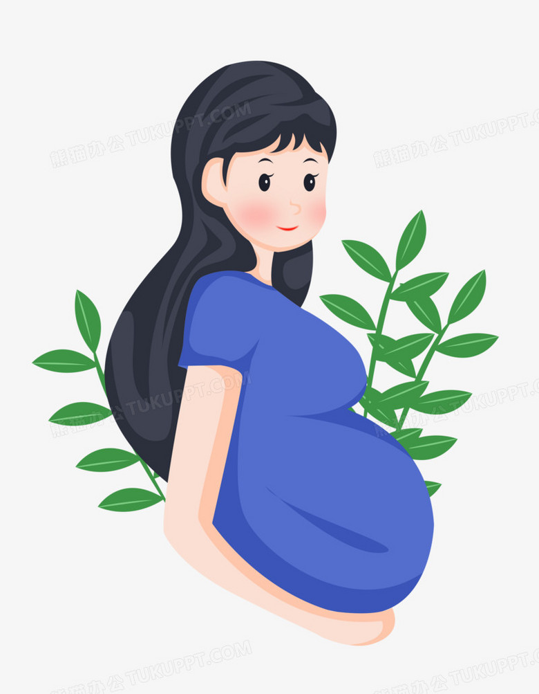 人口日之手绘卡通美丽的孕妇母亲PNG图片素材下载 手绘PNG 熊猫办公