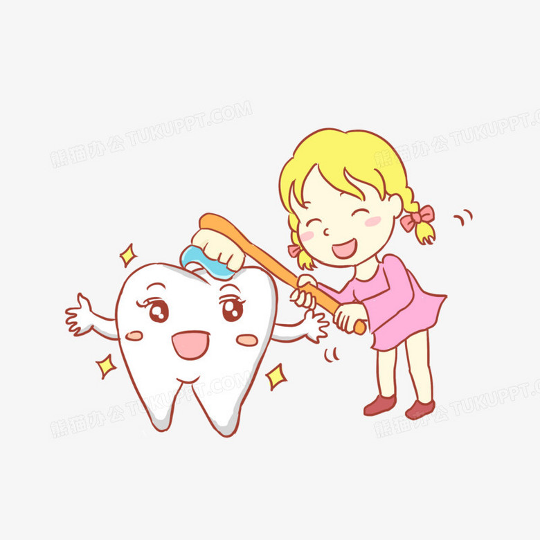 世界爱牙日保护牙齿手绘卡通PNG图片素材下载 手绘PNG 熊猫办公
