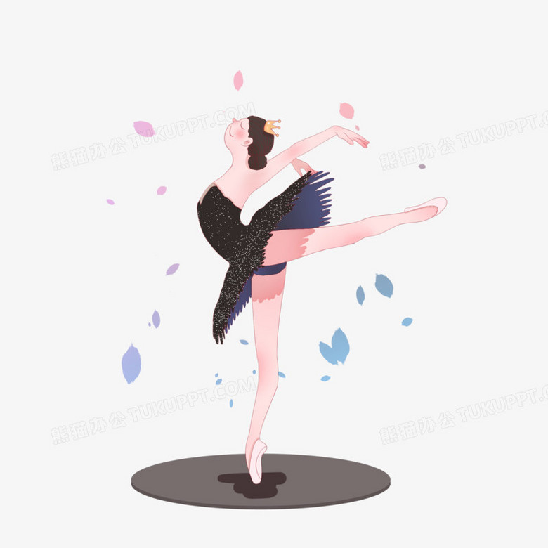 手绘卡通舞蹈女孩元素PNG图片素材下载 舞蹈PNG 熊猫办公