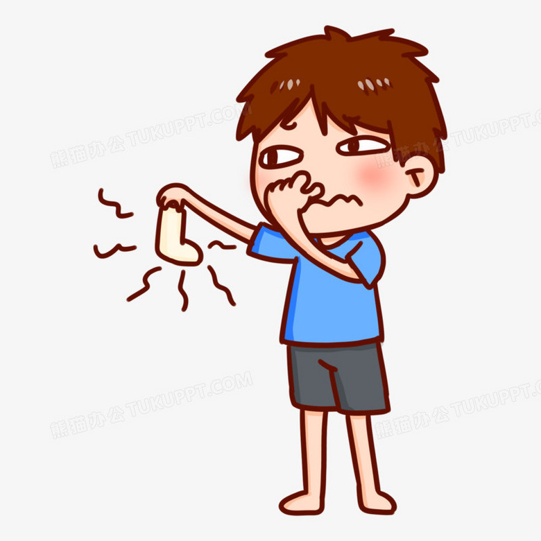 卡通手绘可爱臭袜子元素PNG图片素材下载 卡通PNG 熊猫办公