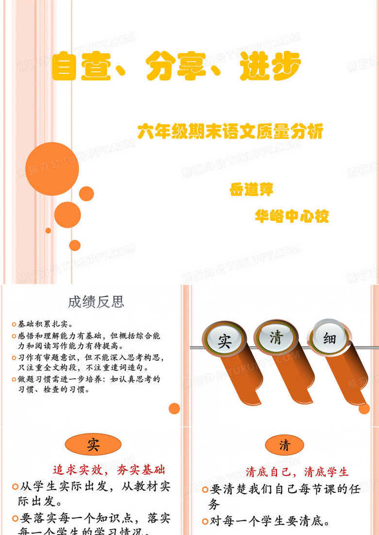语文教学质量分析PPT模板下载 编号qayyawaq 熊猫办公