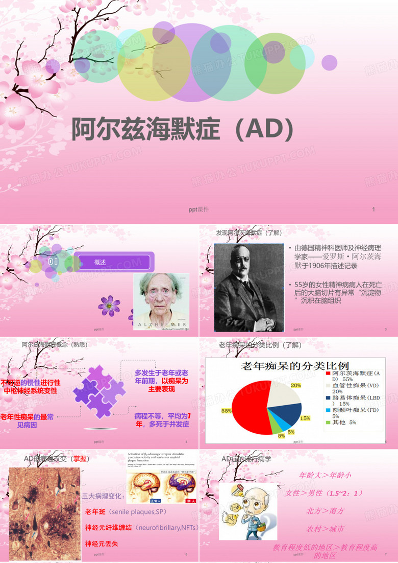 阿尔兹海默症课件PPT模板下载 编号qwdkzvbl 熊猫办公