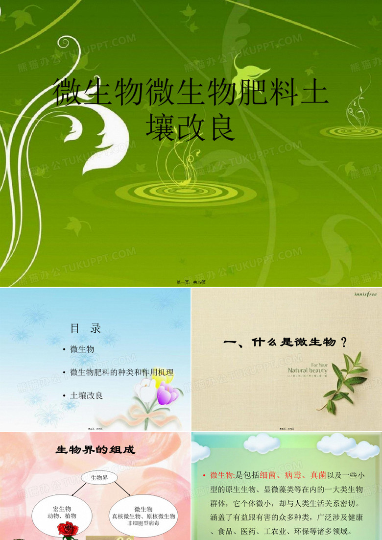 微生物微生物肥料土壤改良PPT模板下载 编号qzxnnnnq 熊猫办公