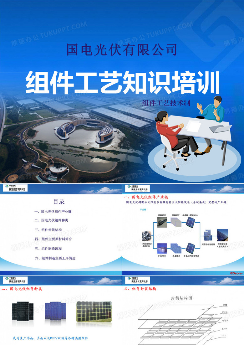 光伏组件工艺知识培训PPT模板下载 编号leanagbl 熊猫办公