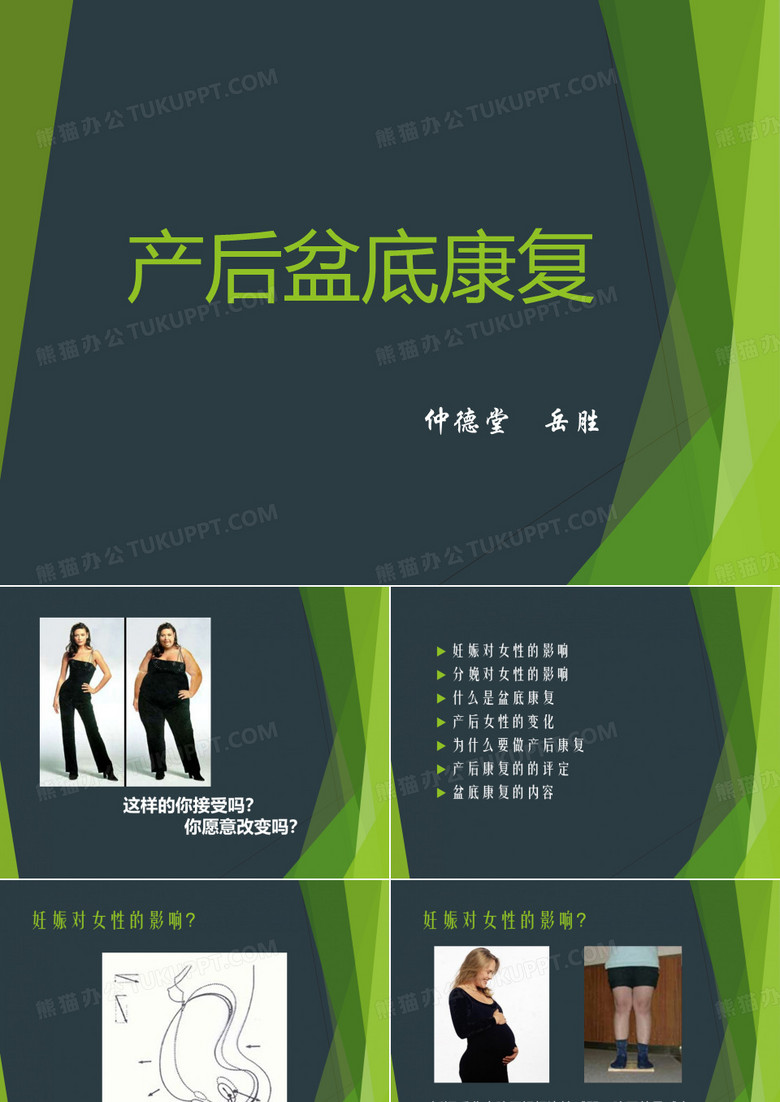 产后盆底康复PPT模板下载 编号qaddkzel 熊猫办公