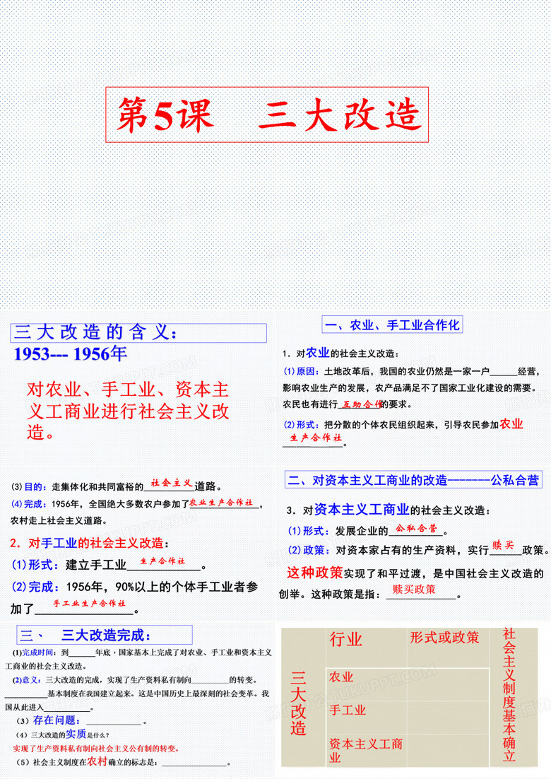 三大改造PPT模板下载 编号lwydeewl 熊猫办公