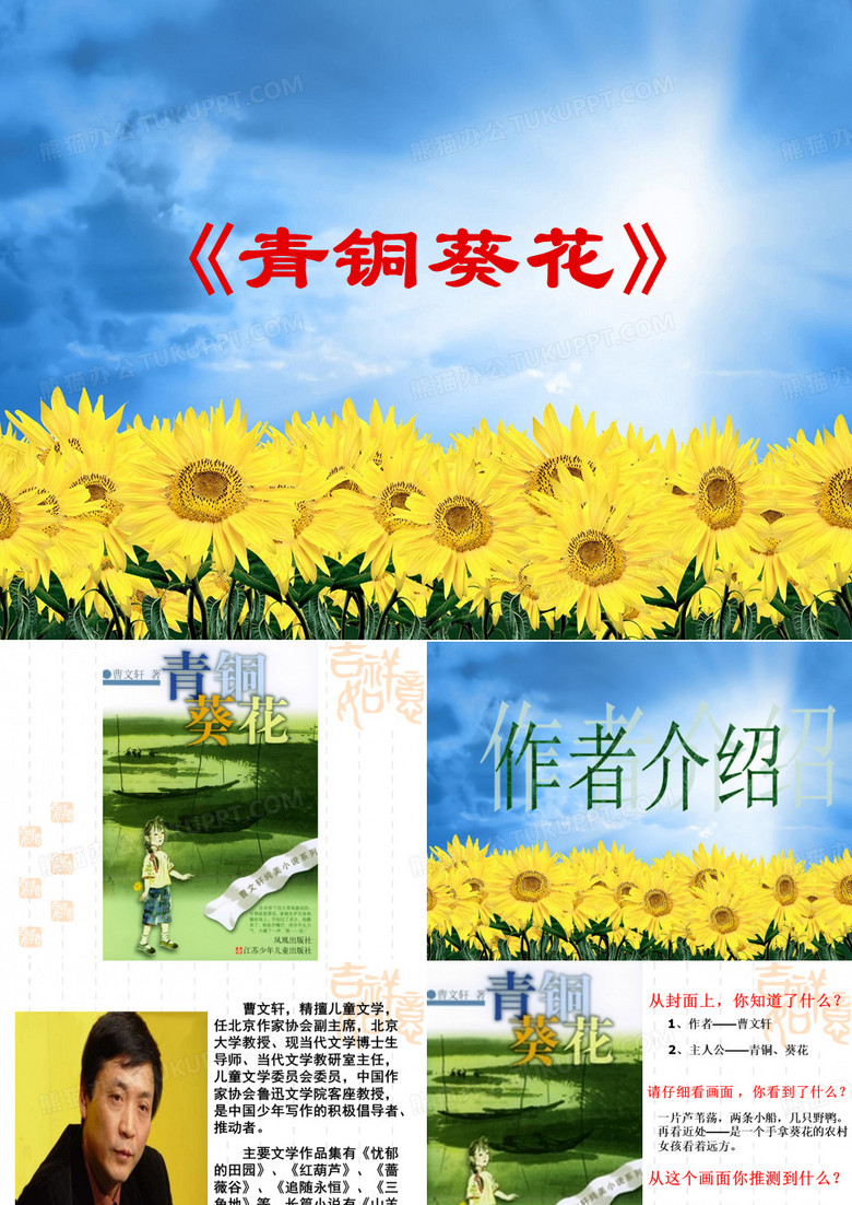 青铜葵花剖析PPT模板下载 编号qyeoedvq 熊猫办公