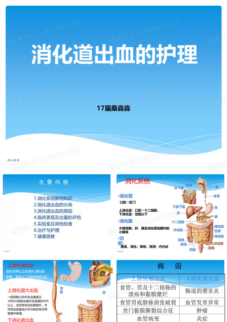 消化道出血护理PPT模板下载 编号lrnyknol 熊猫办公