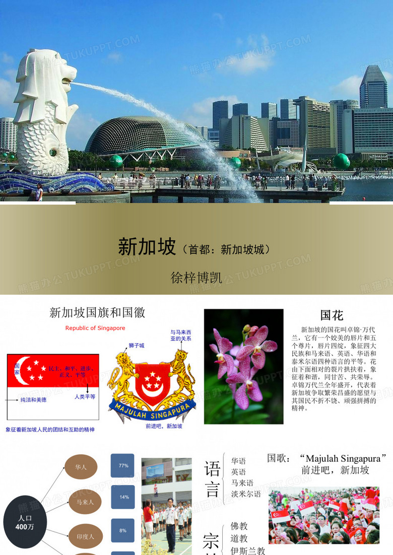 新加坡简介PPT模板下载 编号lxeybrvq 熊猫办公