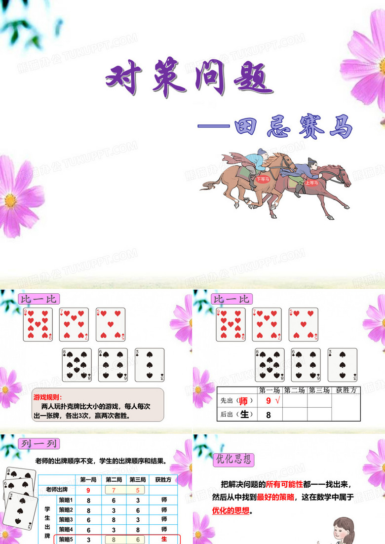 田忌赛马的故事PPT模板下载 编号qnjekjaq 熊猫办公