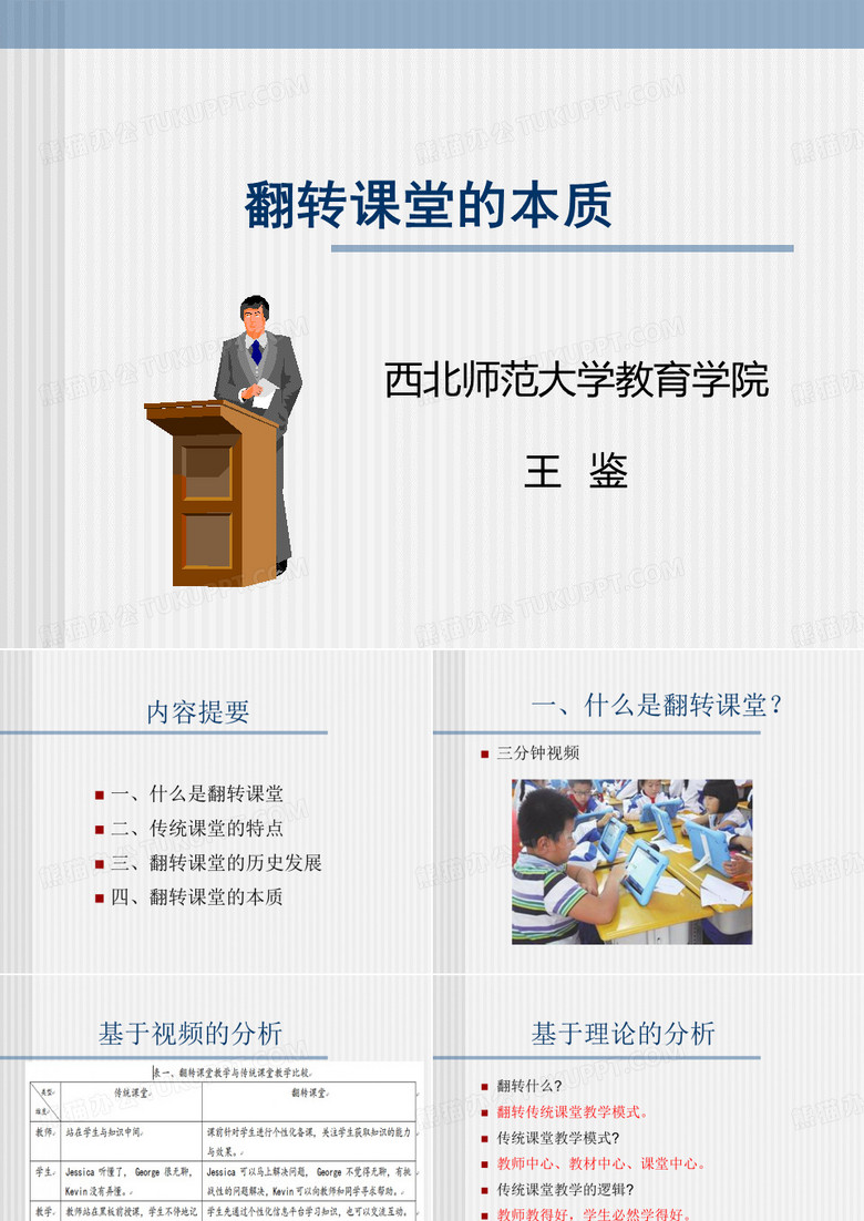 翻转课堂的实质PPT模板下载 编号qyroeogl 熊猫办公