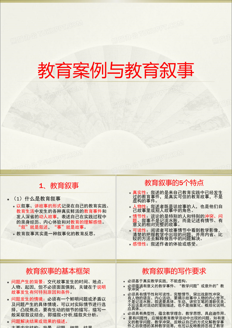 教育案例与教育叙事 PPT模板下载 编号qvddynpj 熊猫办公