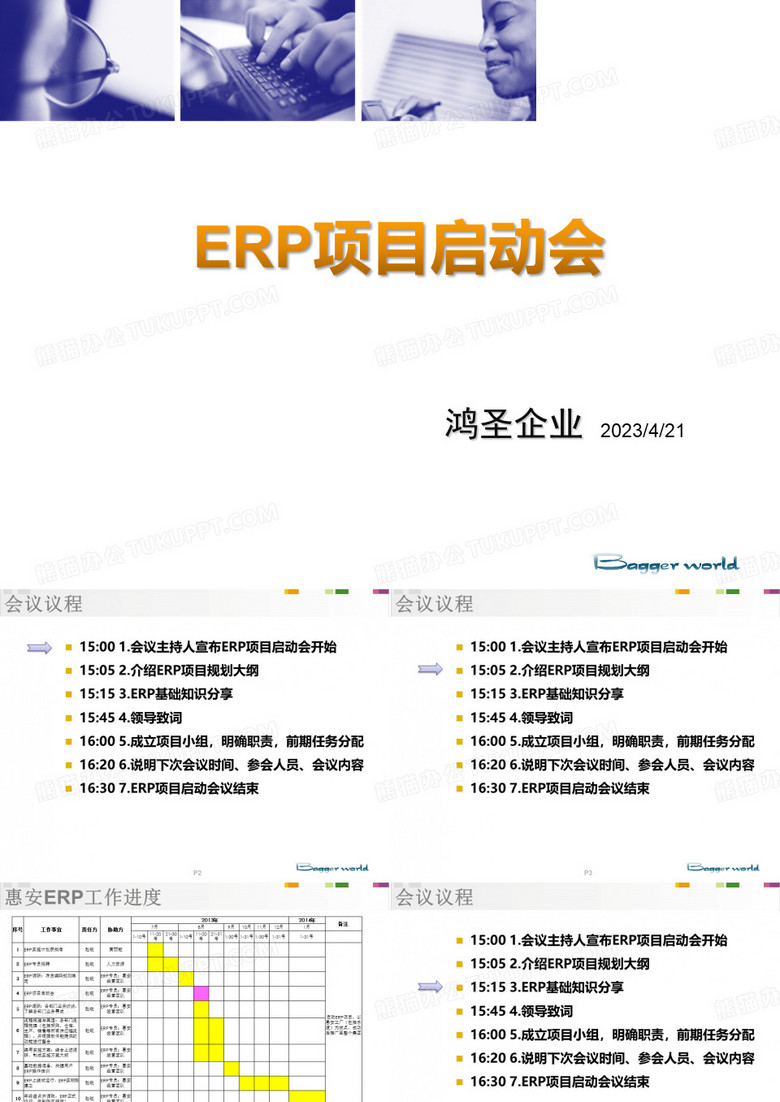 erp项目PPT模板下载 编号qvddyroe 熊猫办公