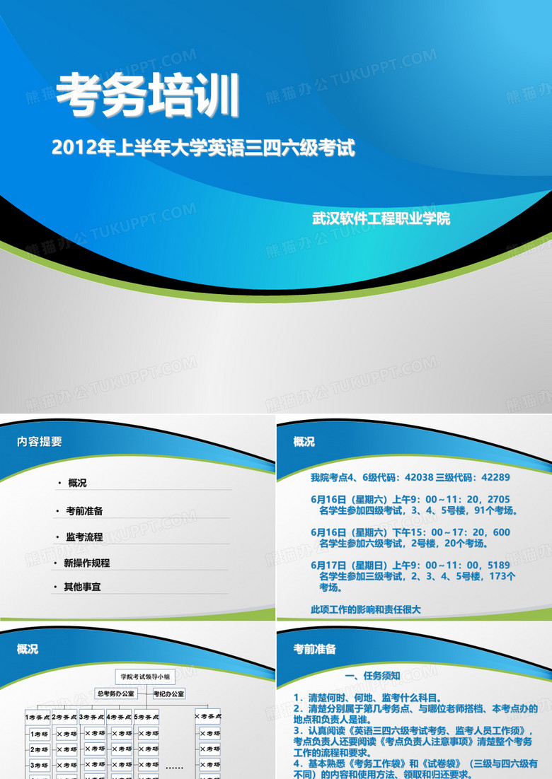 考务培训PPT模板下载 编号qgnegjbp 熊猫办公