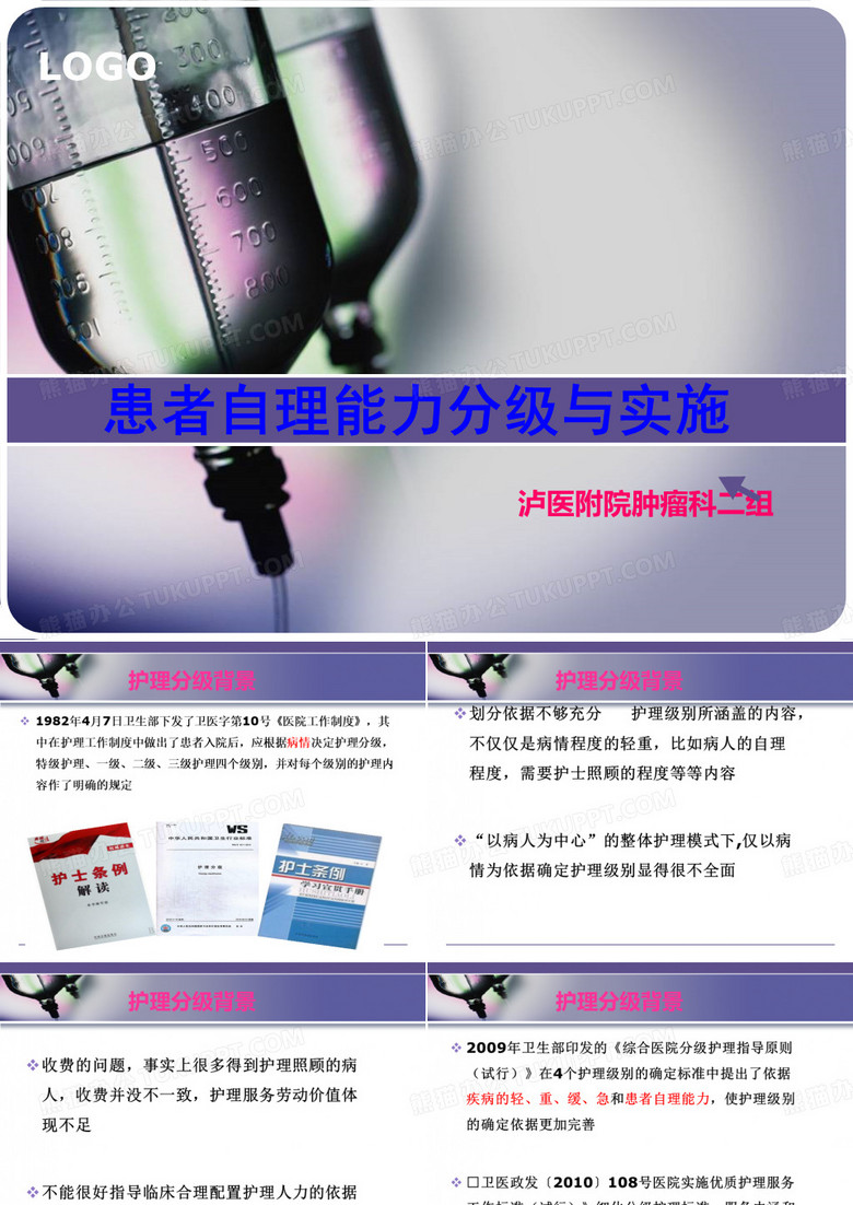 自理能力分级及实施PPT模板下载 编号ldnxeojp 熊猫办公