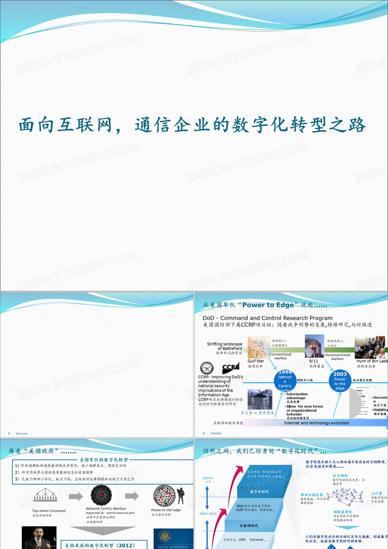 互联网时代通信企业的数字化转型之路PPT模板下载 编号qjvrkwrg 熊猫办公
