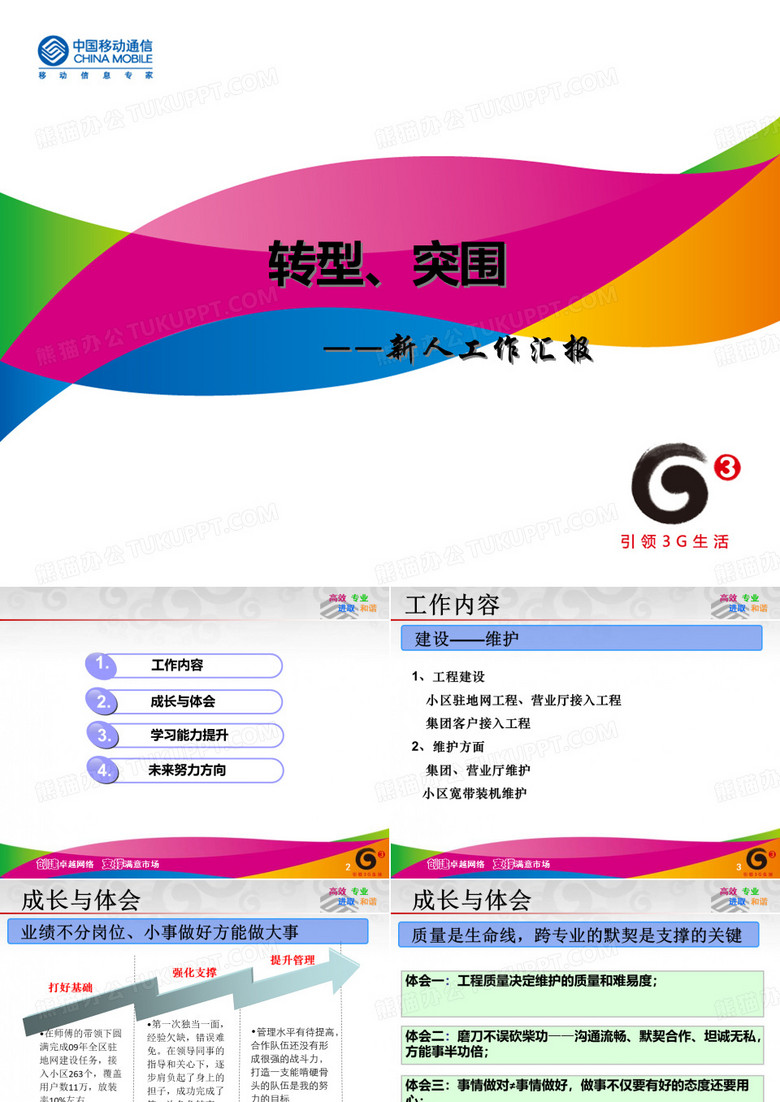 新人工作汇报PPT模板下载 编号lmdprkdr 熊猫办公