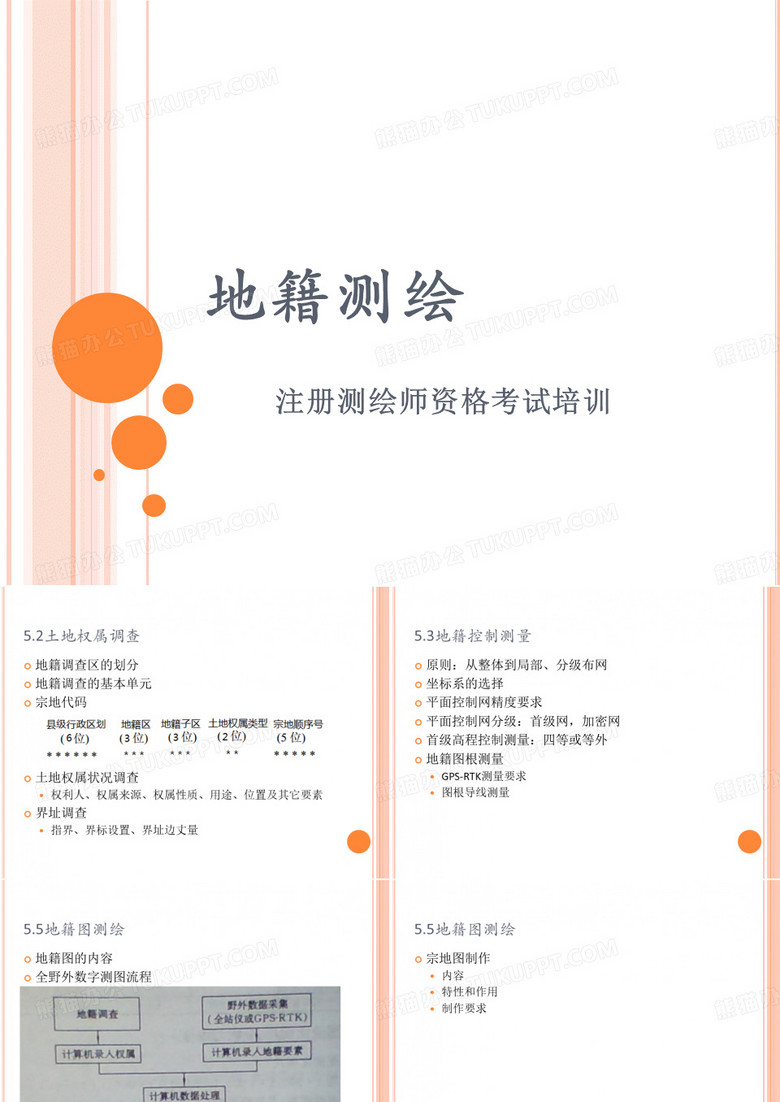 2016注册测绘师测绘 地籍测绘PPT模板下载 编号lpxremew 熊猫办公