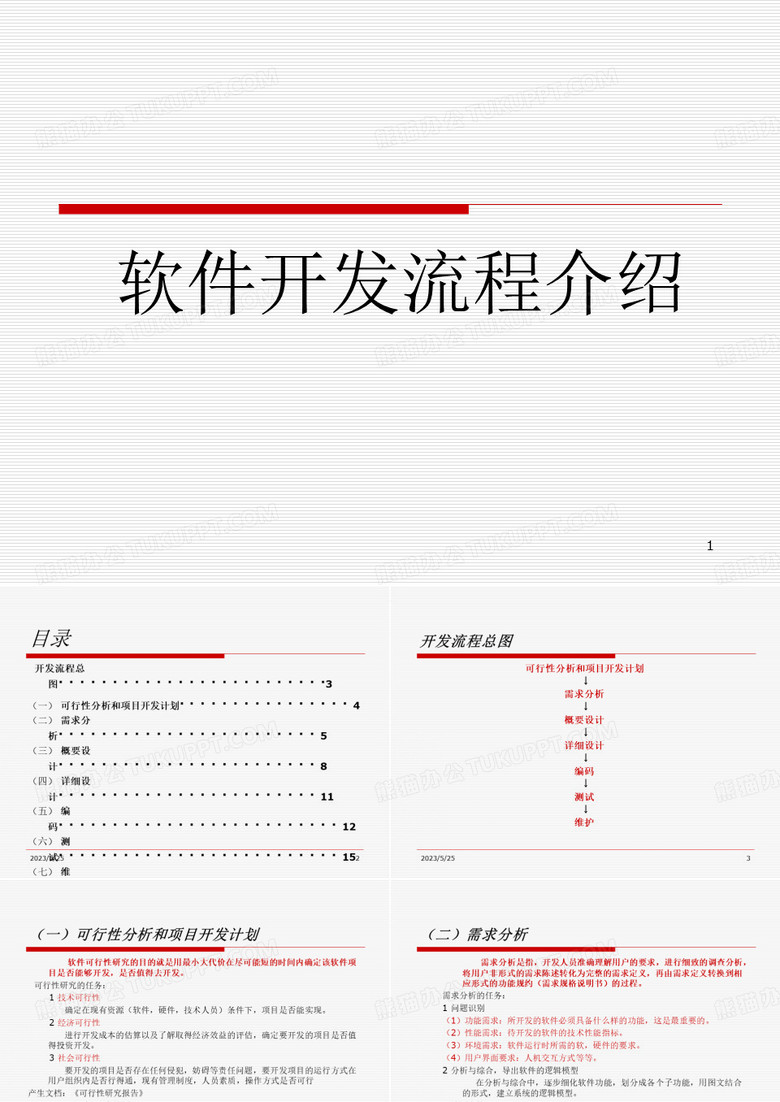 软件开发流程介绍演示课件PPT模板下载 编号qznngpxg 熊猫办公