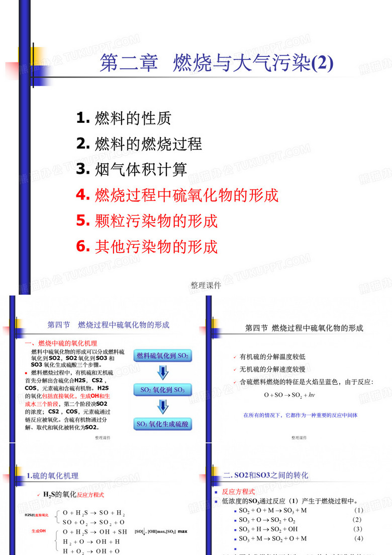 大气污染第02章 燃烧与大气污染PPT模板下载 编号lrmmzoko 熊猫办公