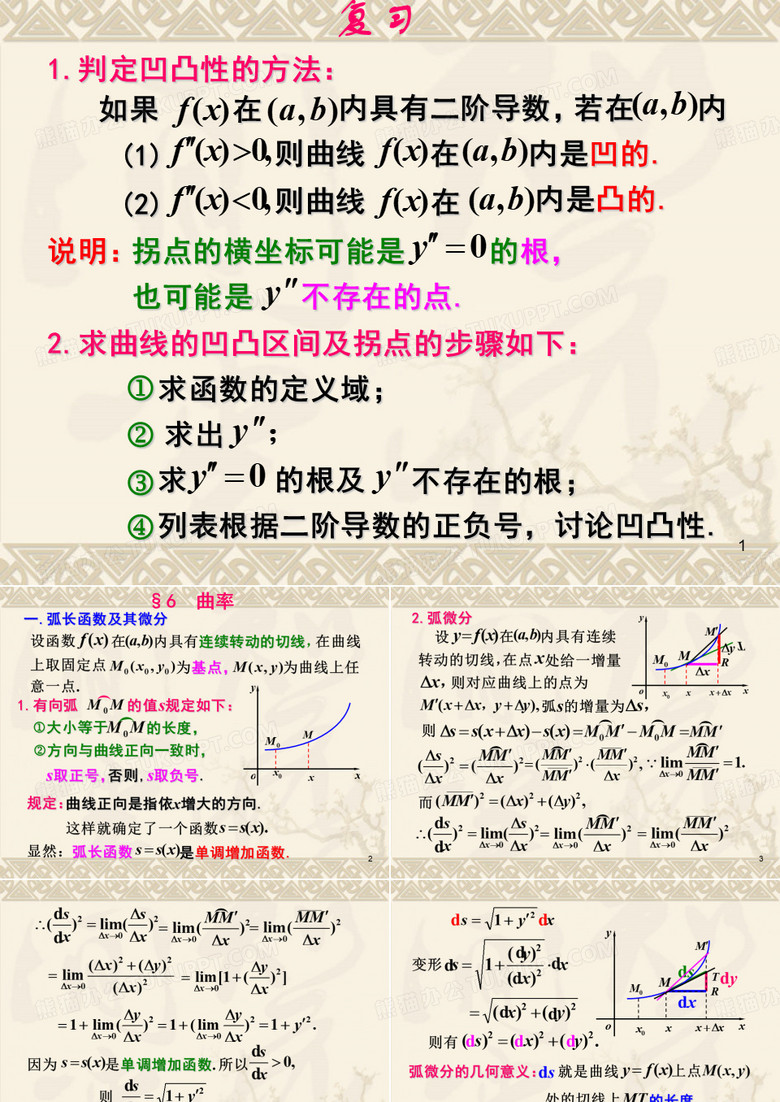 高等数学曲率PPT模板下载 编号qbxxowve 熊猫办公