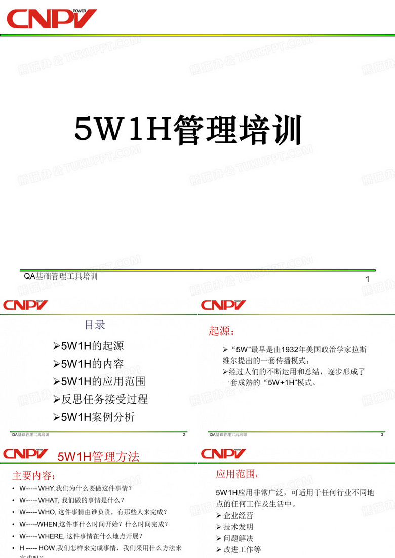 5w1h 分析法培训PPT模板下载 编号lorrmzdz 熊猫办公