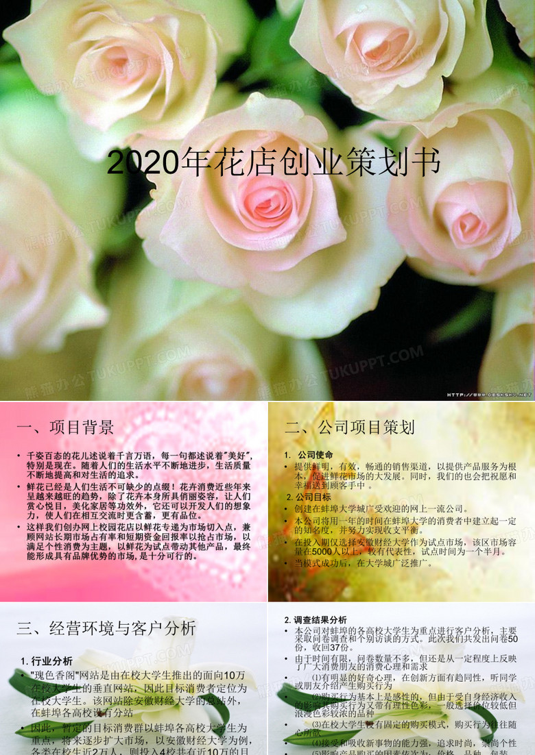 2020年花店创业计划书PPT模板下载 编号qjmmebbn 熊猫办公