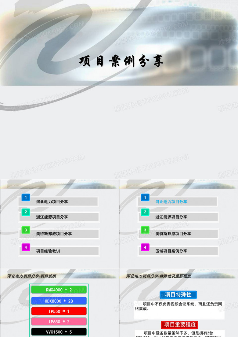 工程项目案例分享PPT模板下载 编号lkpwjjdv 熊猫办公