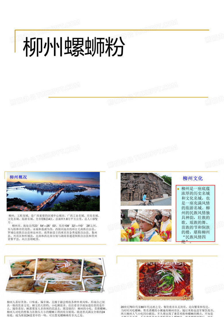 柳州螺蛳粉的分析页文档PPT模板下载 编号ljmynwjn 熊猫办公