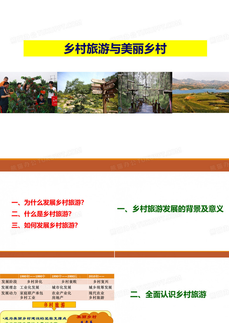 乡村旅游概念规划乡村旅游与美丽乡村PPT模板下载 编号qwkwbnma 熊猫办公
