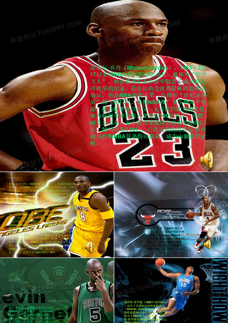 nba明星介绍PPT模板下载 编号lorapwjb 熊猫办公