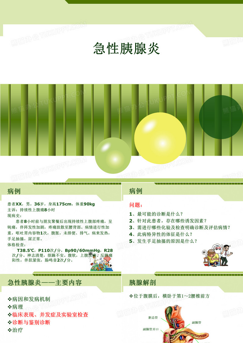 急性胰腺炎PPT模板下载 编号lbxzmmep 熊猫办公