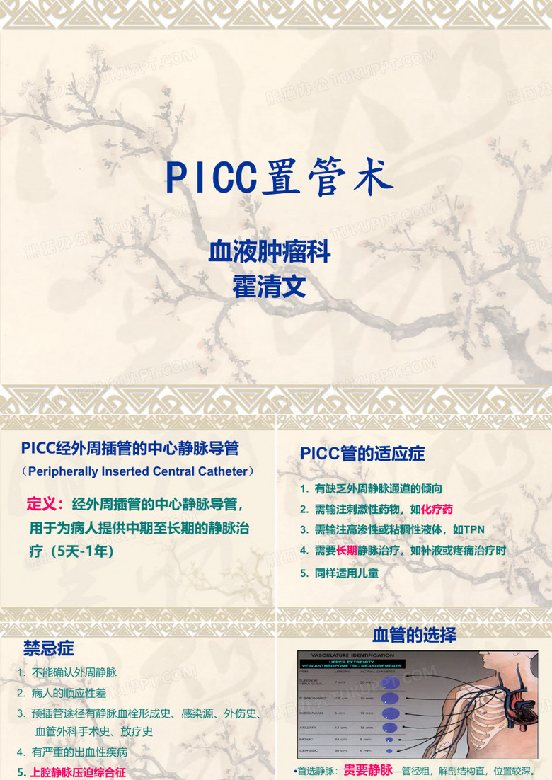 picc置管术PPT模板下载 编号lxdmvmvp 熊猫办公