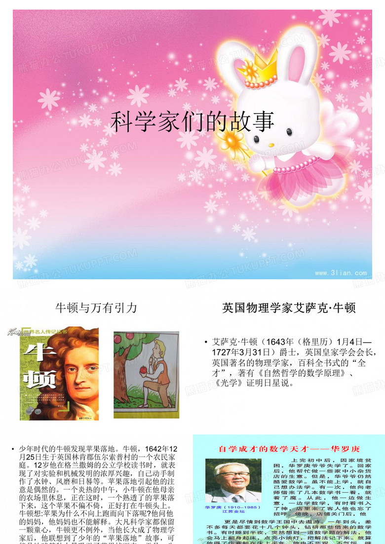 科学家的故事PPT模板下载 编号qznzvxwx 熊猫办公
