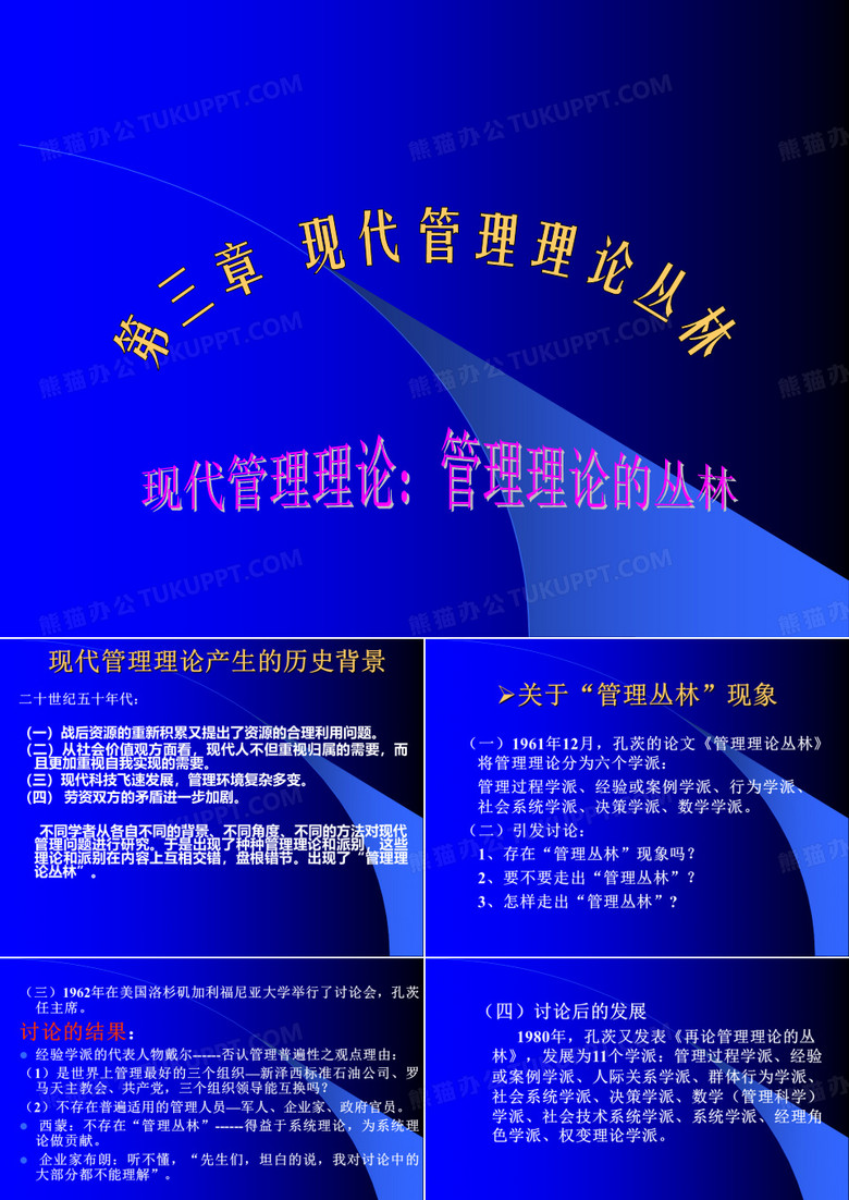 现代管理理论丛林 PPT模板下载 编号laxojdxg 熊猫办公