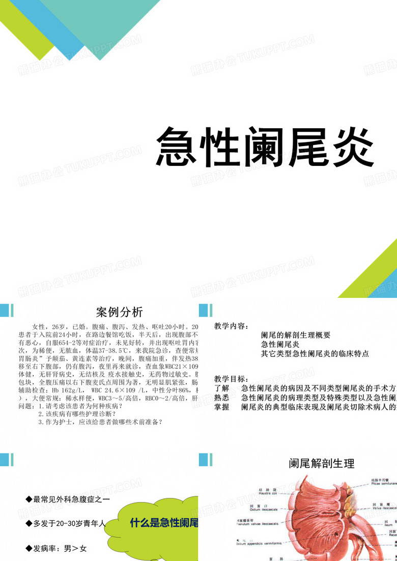 急性阑尾炎 课件 PPT模板下载 编号lwkvxapg 熊猫办公