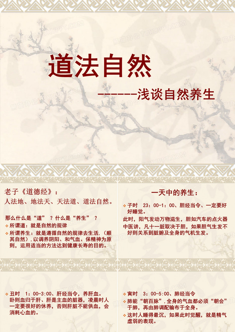 道法自然PPT模板下载 编号qzkbkwak 熊猫办公