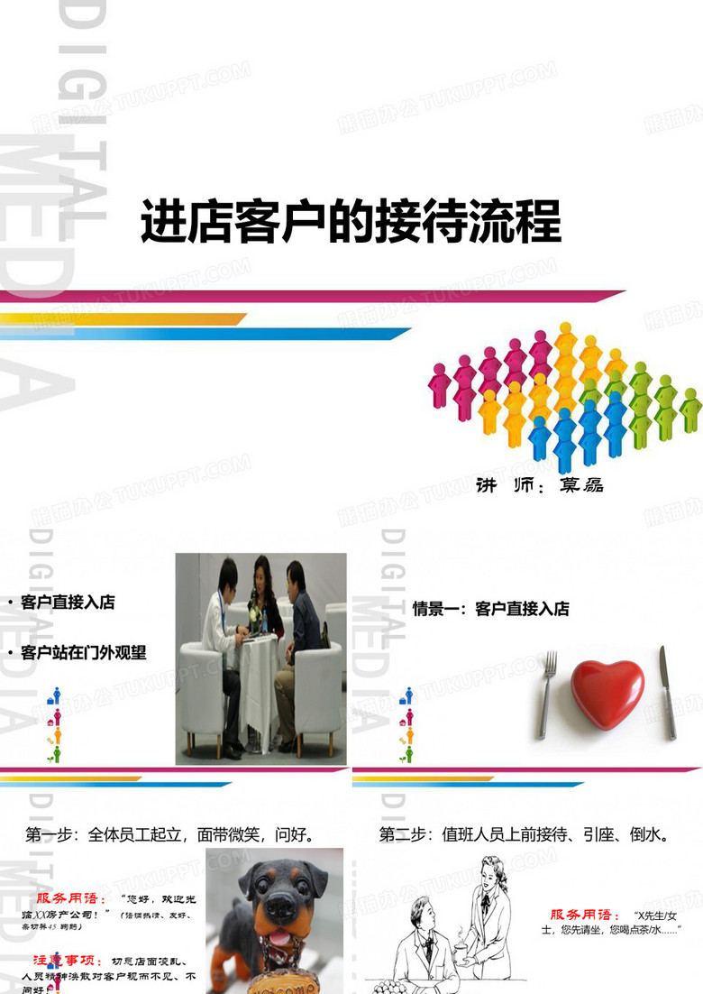 进店客户的接待流程PPT模板下载 编号lepvpyyo 熊猫办公