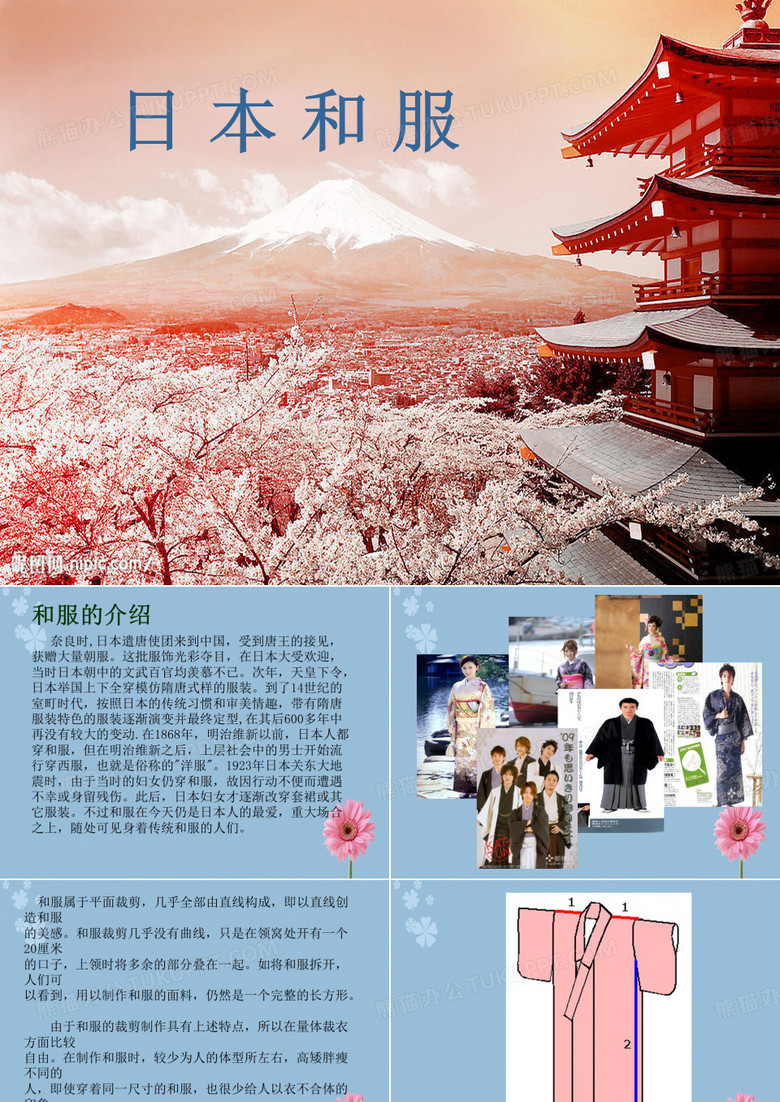 日本和服讲课PPT模板下载 编号qokagbzd 熊猫办公