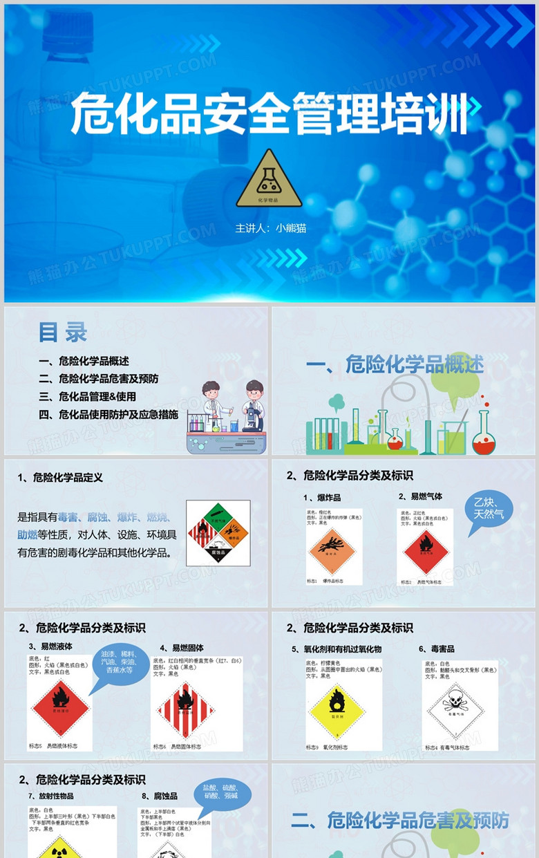 危险化学品安全管理培训课件PPT模板下载 熊猫办公