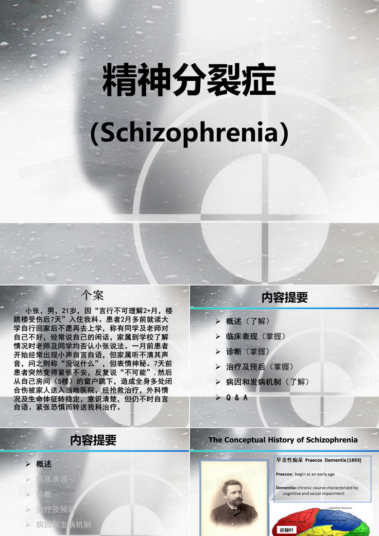 精神分裂症PPT模板下载 编号lgrdnxxd 熊猫办公