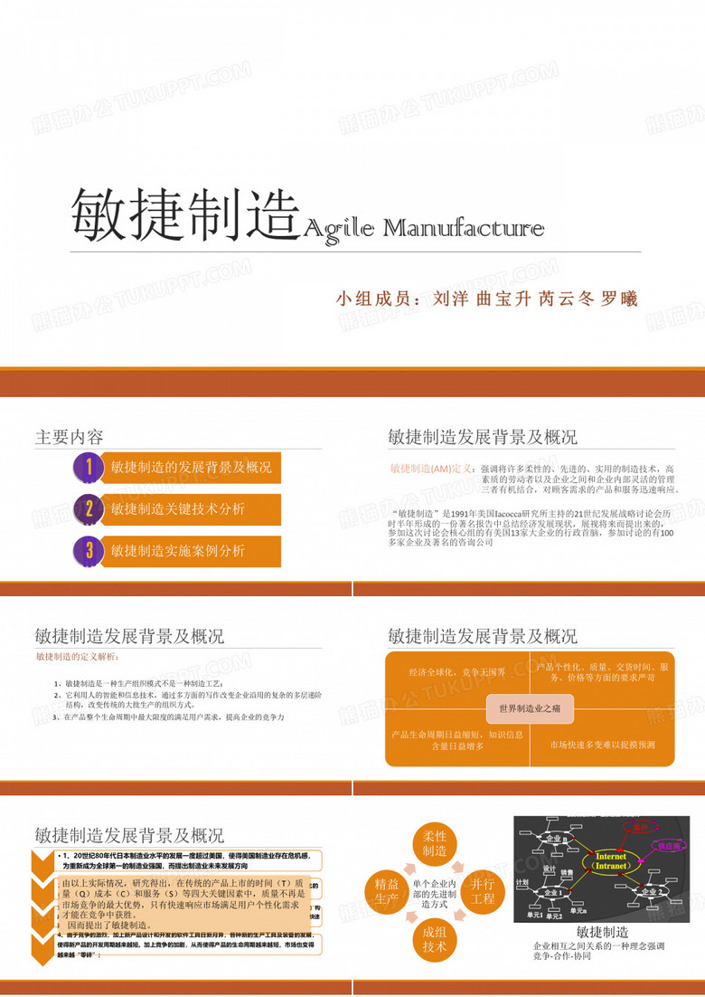敏捷制造PPT模板下载 编号qjpaxxoj 熊猫办公