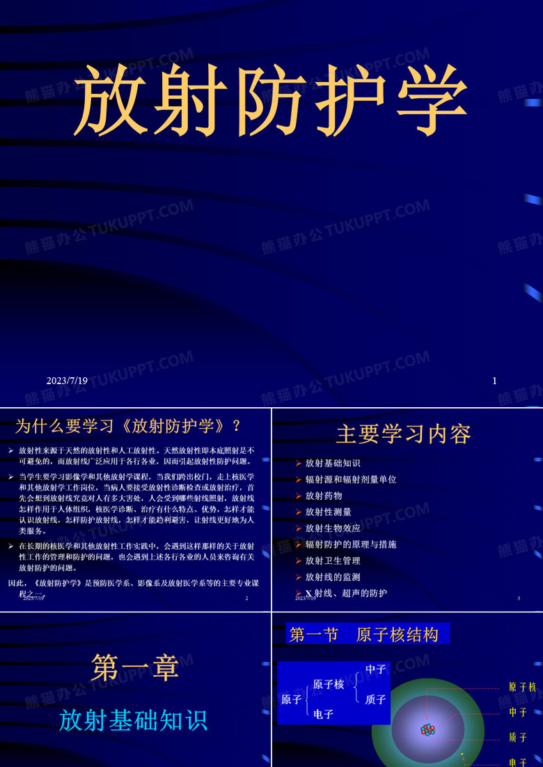 放射基本知识放射防护学 PPT模板下载 编号lvnxrgyy 熊猫办公