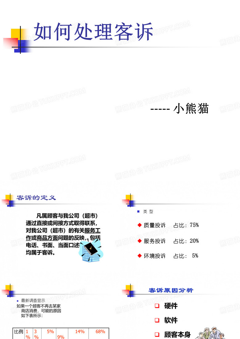 如何处理客诉PPT模板下载 编号lmvgjzkd 熊猫办公