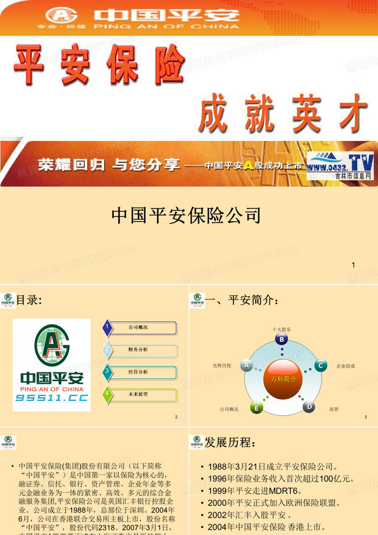 中国平安保险公司 方案 PPT模板下载 编号qkjvpdov 熊猫办公