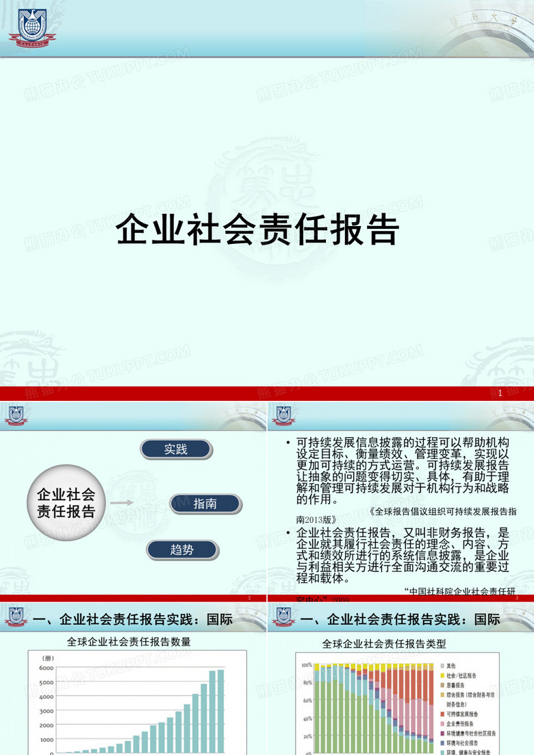 企业社会责任报告 课堂 PPT模板下载 编号qmooyzpw 熊猫办公