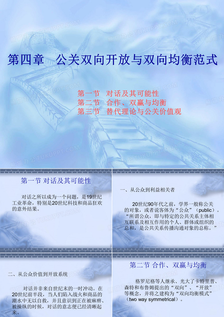 第四章公关双向开放与双向均衡范式PPT模板下载 编号lmonjgkd 熊猫办公