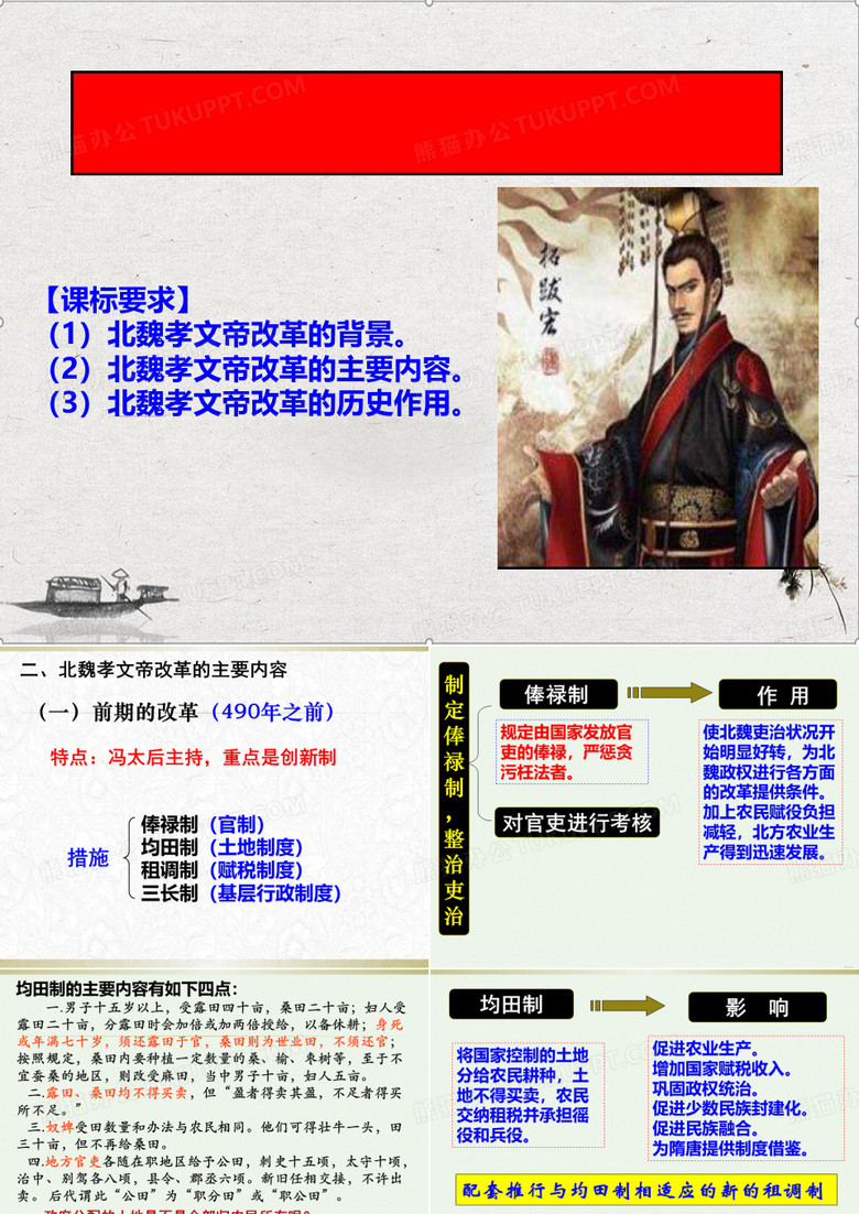 第三单元北魏孝文帝改革课件 人教版选修1 2PPT模板下载 编号qgmybajk 熊猫办公