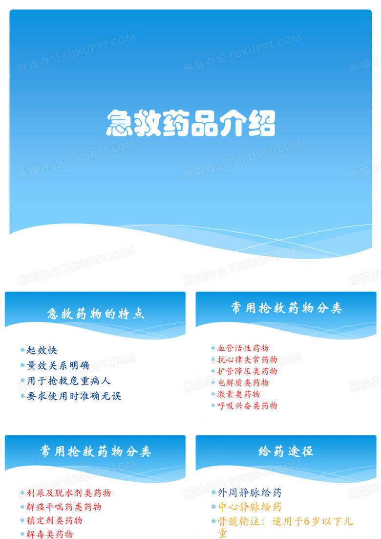 急救药品介绍PPT模板下载 编号lkyreegd 熊猫办公